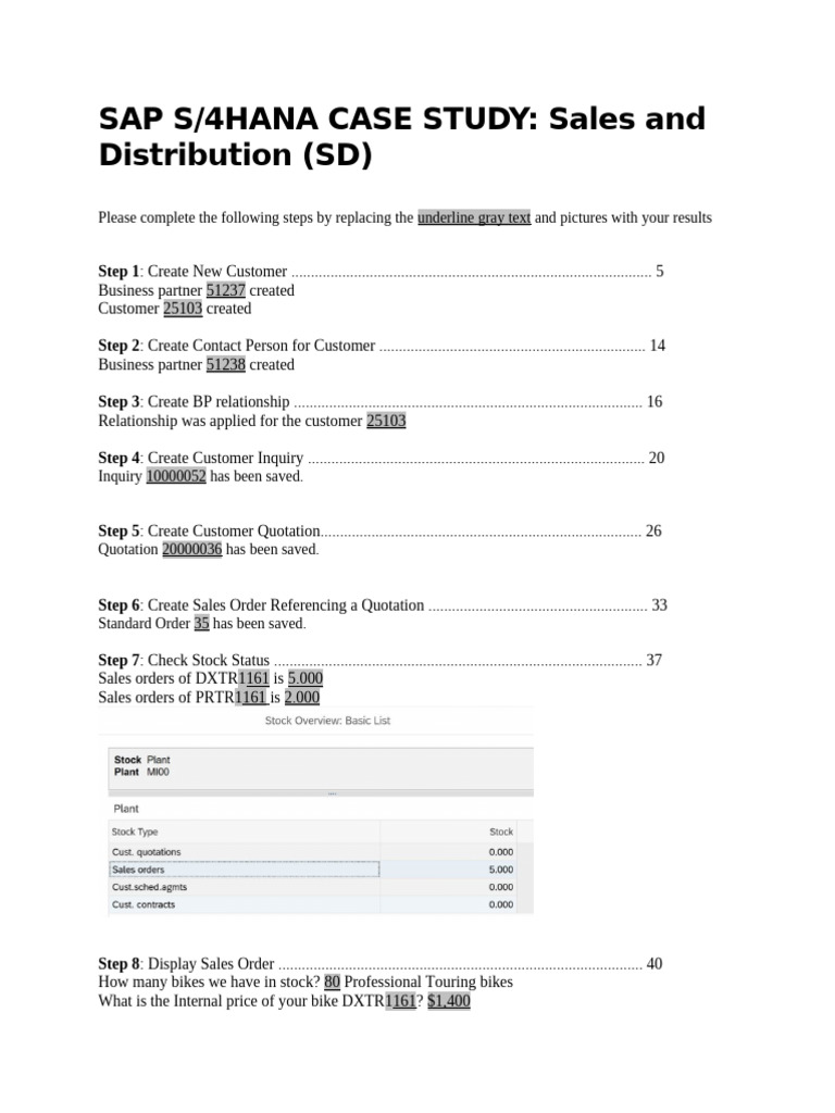 Answer Sheet of Sales and Distribution Case Study | PDF | Receipt