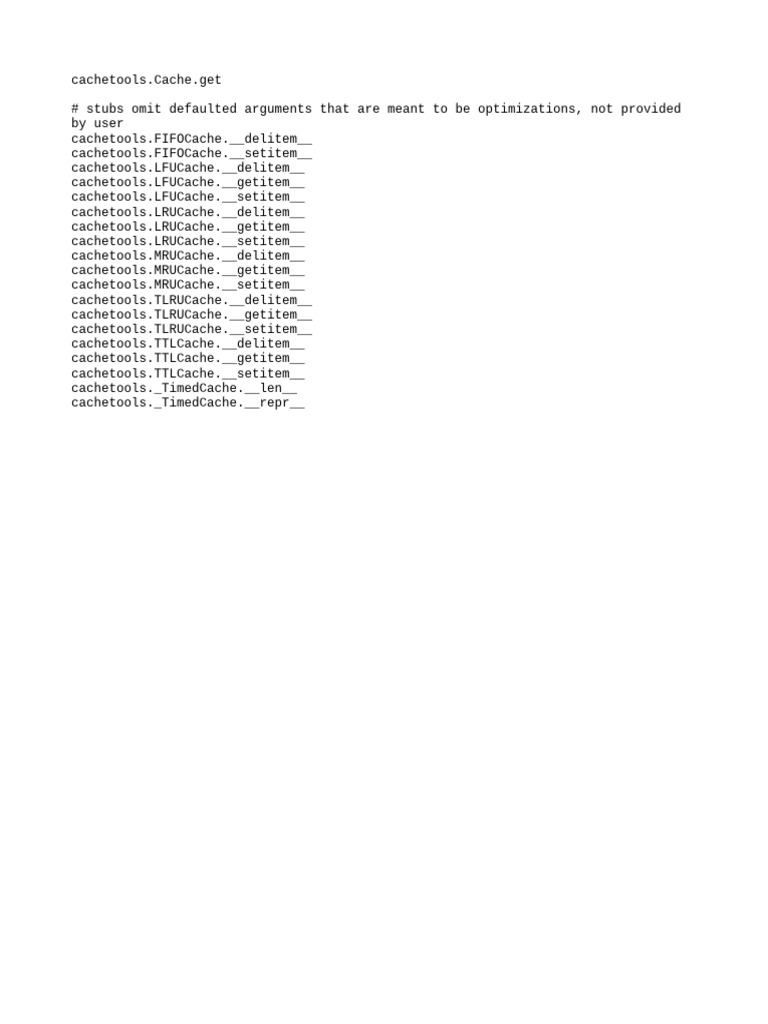 Cachetools Class Methods Overview | PDF
