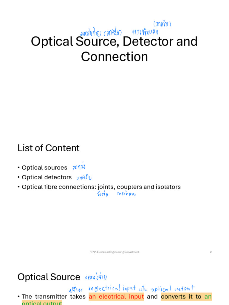0718 W8 Source Detector Connection | PDF | Fiber Optic Communication ...