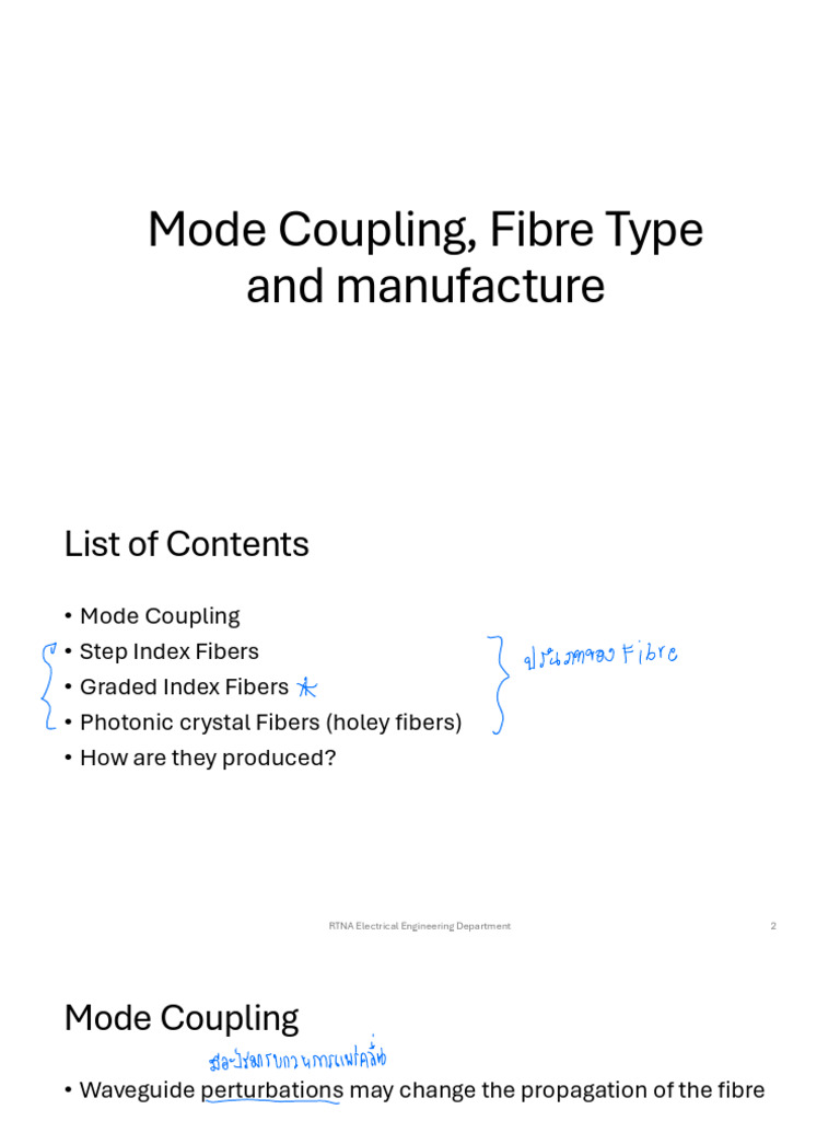 0718 W7 Mode Coupling | PDF | Optical Fiber | Dispersion (Optics)