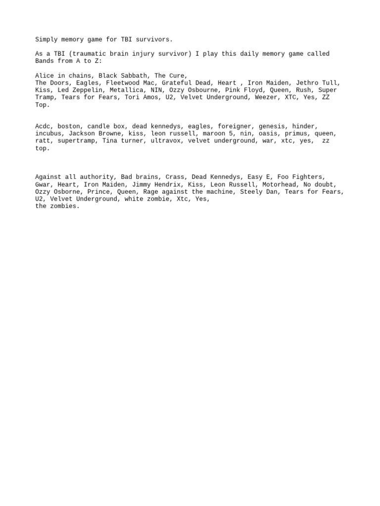 Simply Memory Game For TBI Survivors | PDF