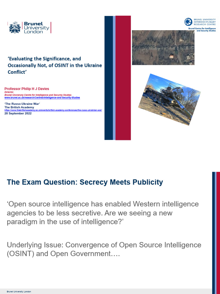 PHJ Davies British Council OSINT & Ukraine War | PDF | Intelligence, Surveillance, Target ...