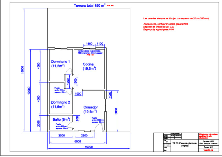 TP05 Plano de Planta de Vivienda | PDF