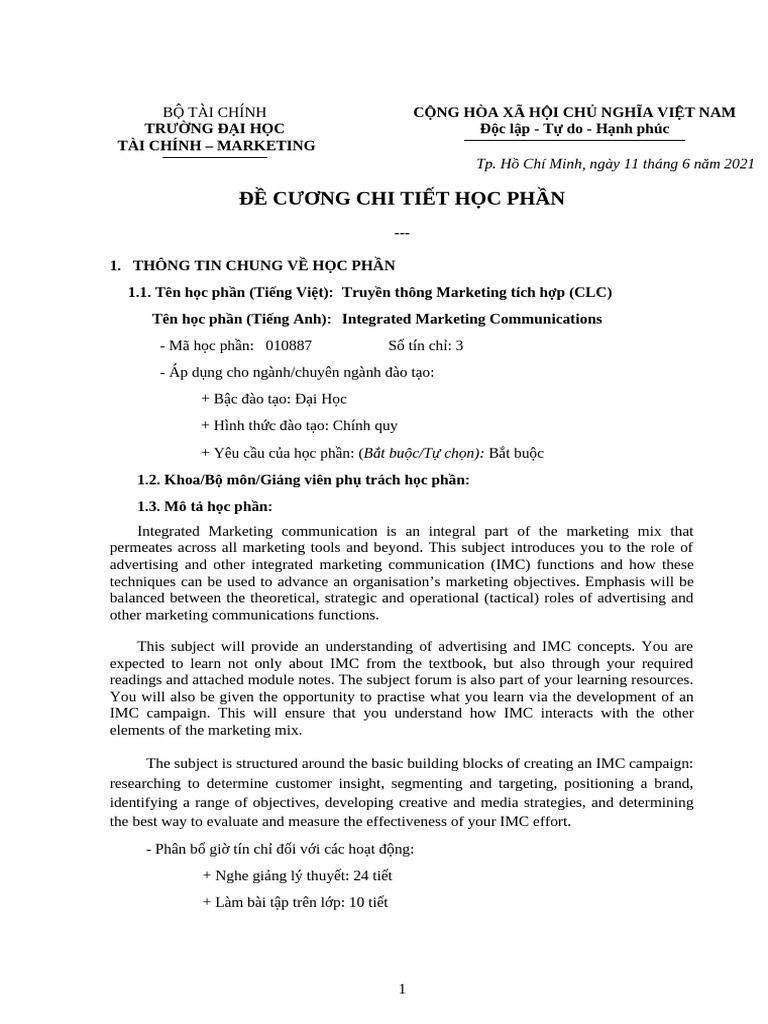 Truyền thông Marketing tích hợp (IMC) (TA) 2021 | PDF