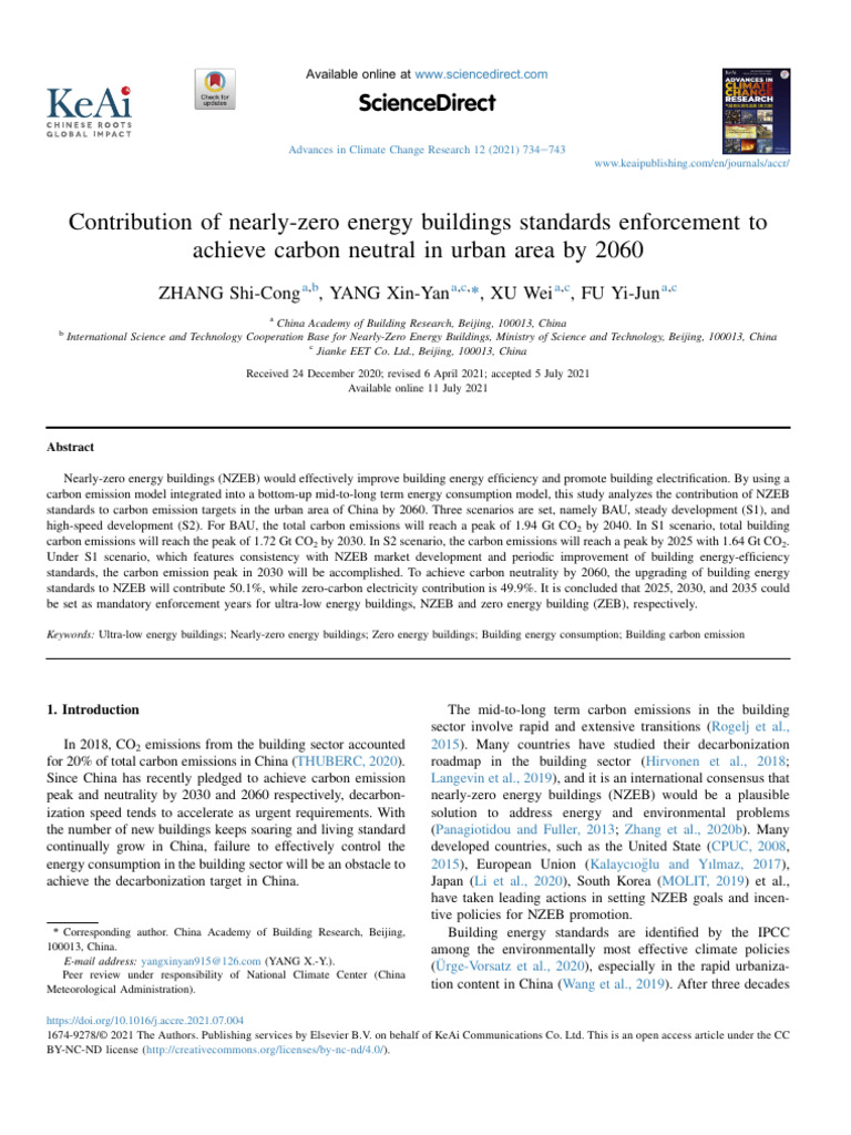 Contribution of Nearly Zero Energy Buildings Standards - 2021 ...