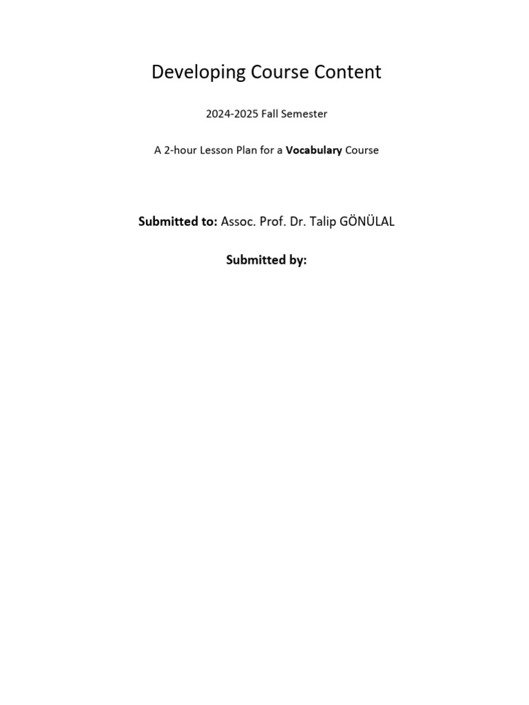 Sample Lesson Plan and Materials | PDF | Lesson Plan | Vocabulary