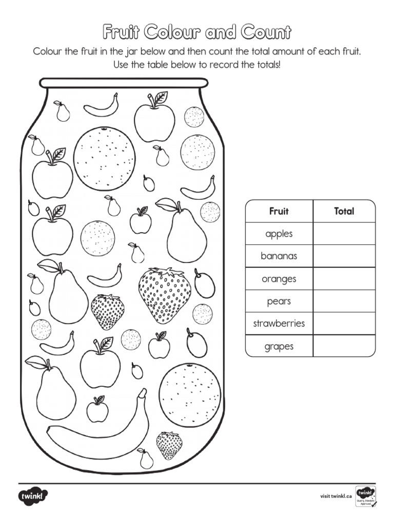 Ca Ma 1713433642 Fruit Colour and Count Worksheet - Ver - 1 | PDF