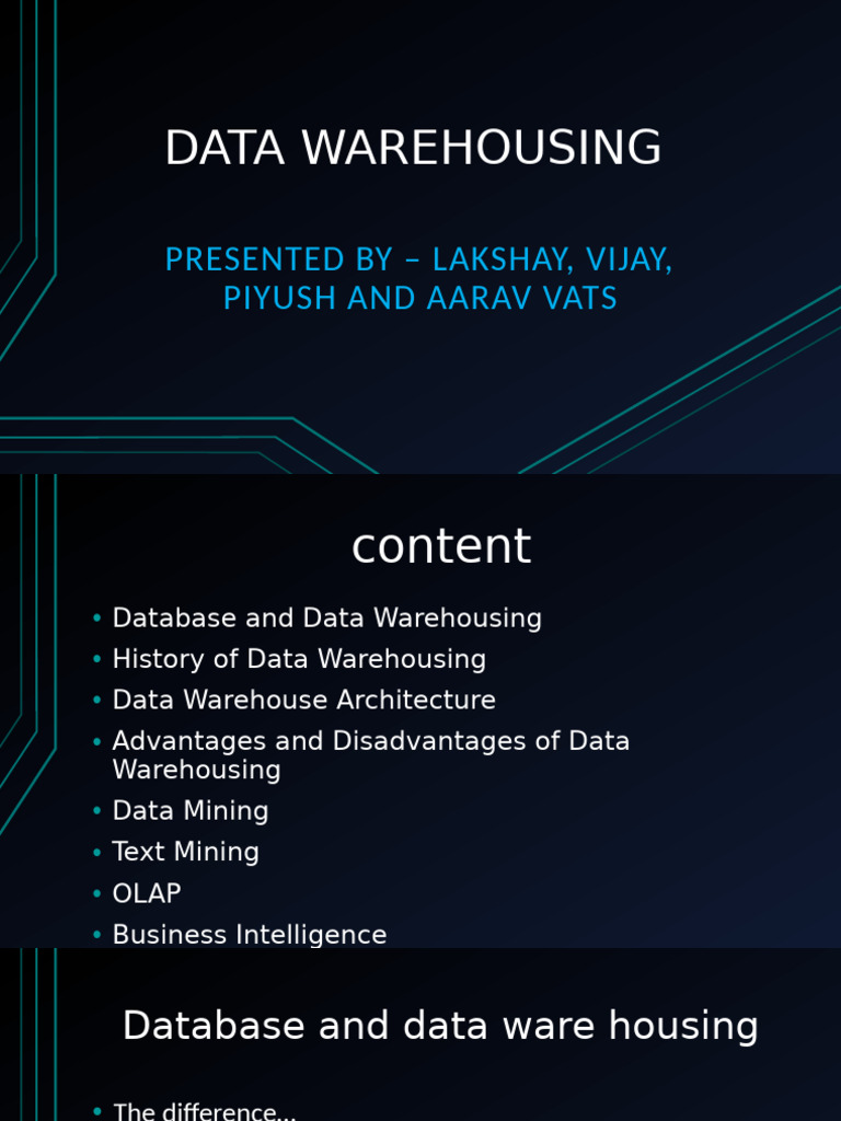 DATA WAREHOUSING | PDF | Data Warehouse | Data Mining