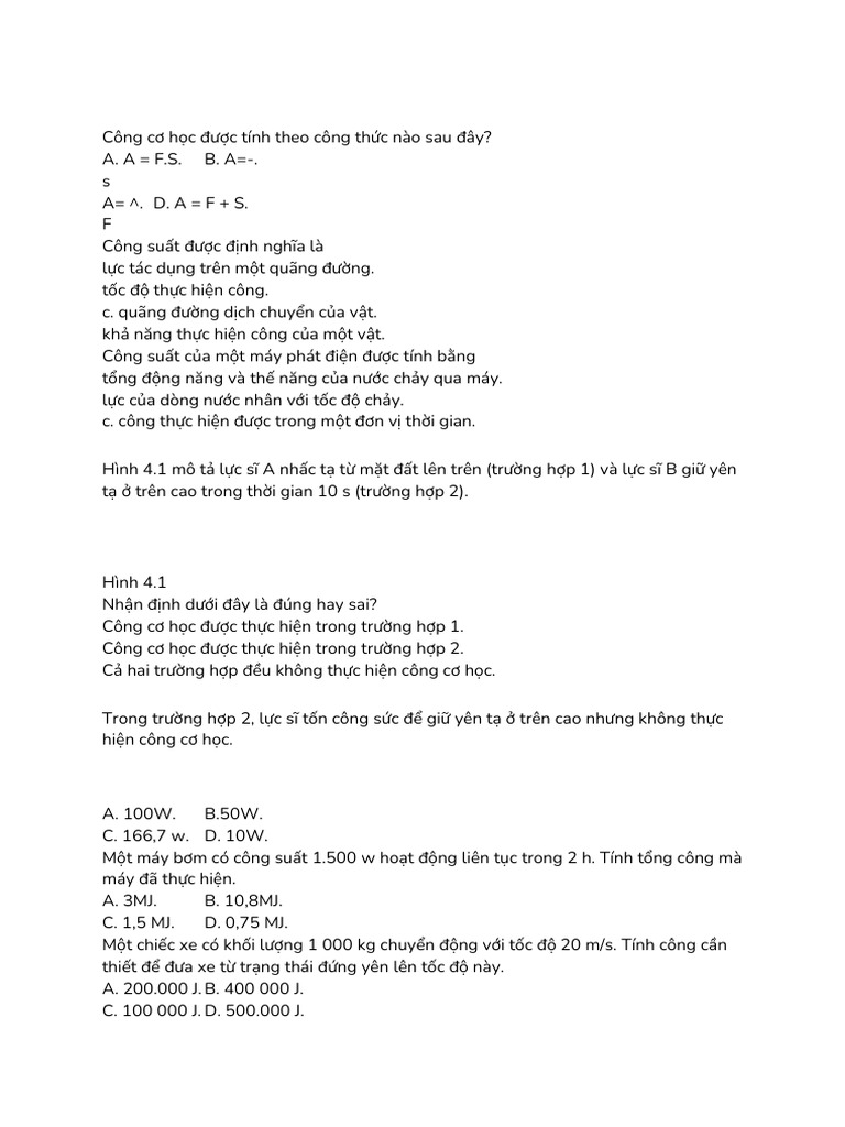 -A4 TDN '25 - Vật lý- Bài 3 - Công và công suất | PDF