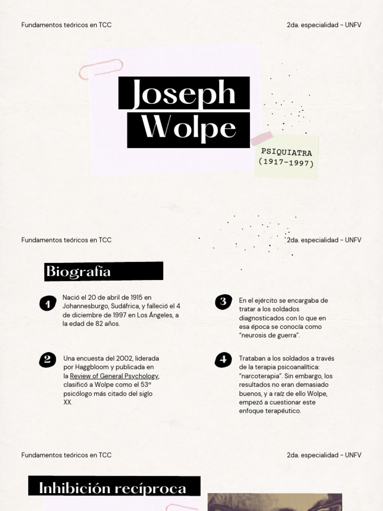 Joseph Wolpe | PDF | Terapia de conducta cognitiva | Fobia