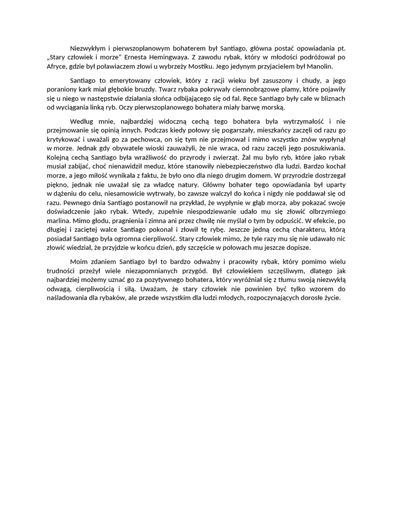 Charakterystyka Santiago | PDF