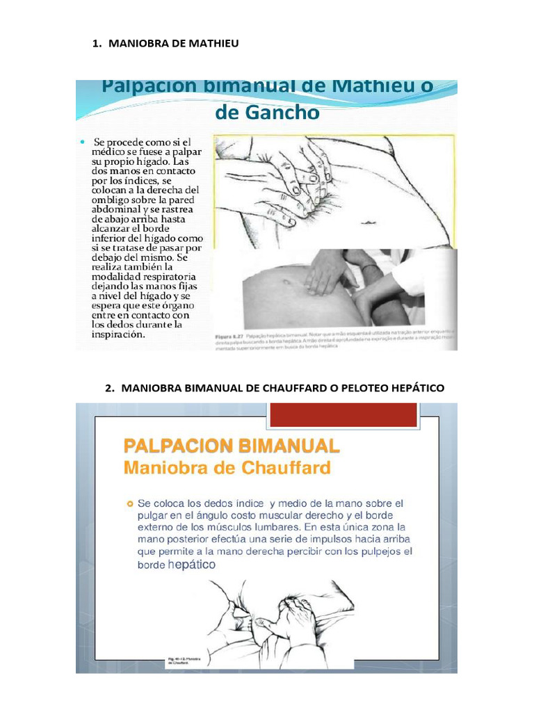 Maniobras Hepáticas y Diagnóstico Abdominal | PDF