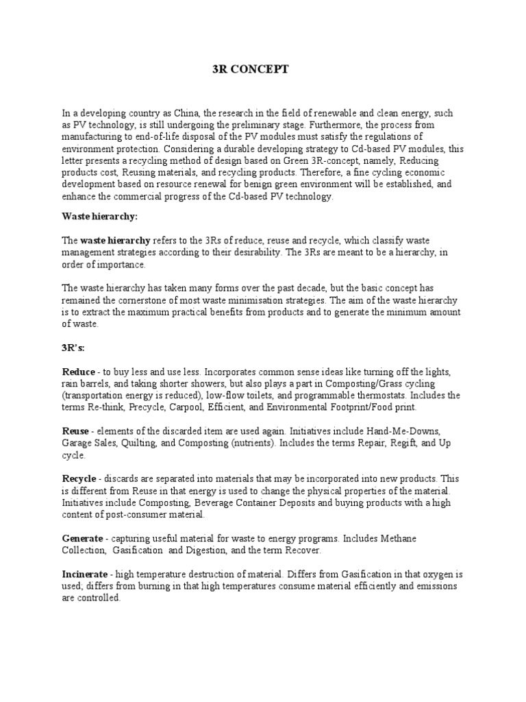 3r Concept | Reuse | Recycling