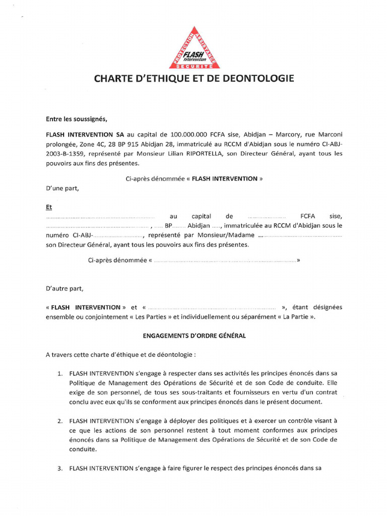 Charte D'éthique Et de Déontologie V1 0 | PDF