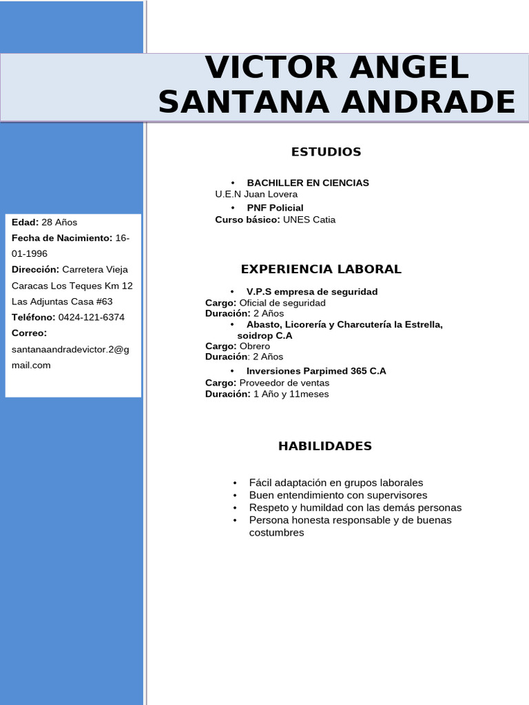 Curriculum Vitae Victor | PDF