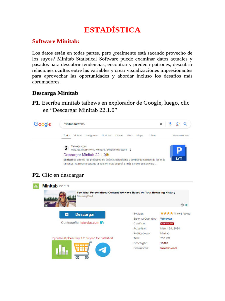 Estadística Minitab | PDF