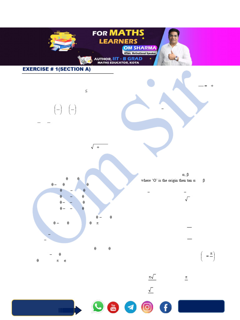 IIT JEE Math Derivatives Exercises | PDF | Tangent | Mathematical Analysis