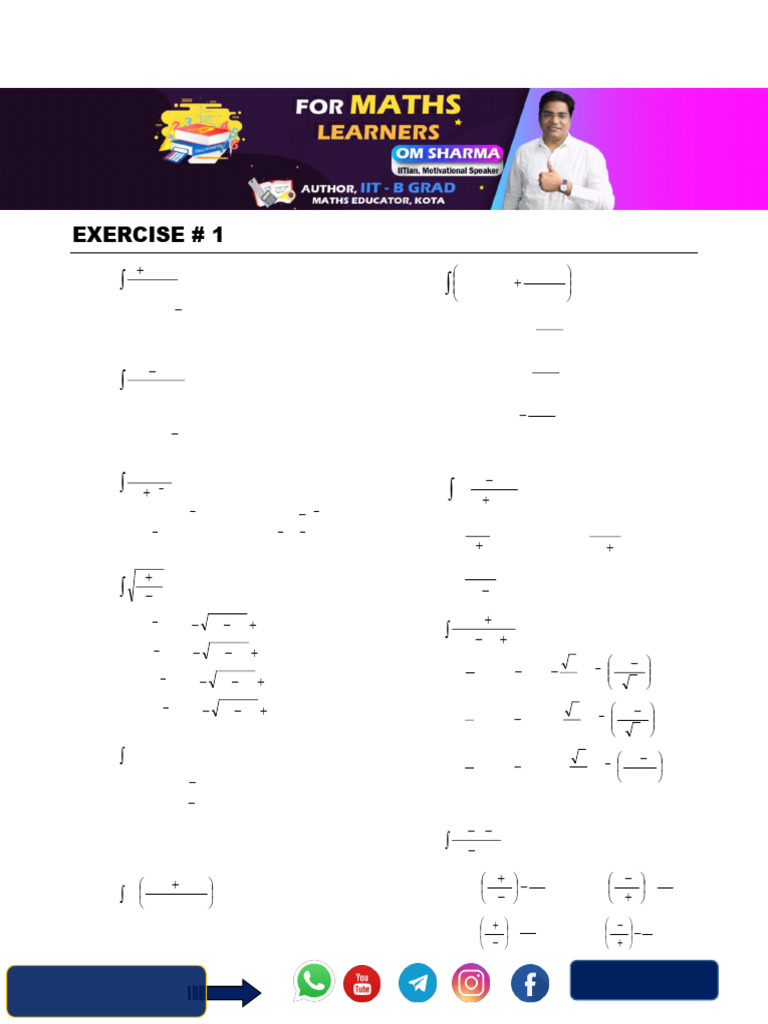 Master Sheet Indef e Nite Integration by Om Sir | PDF