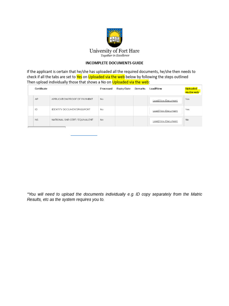 Incomplete Documents Guide | PDF