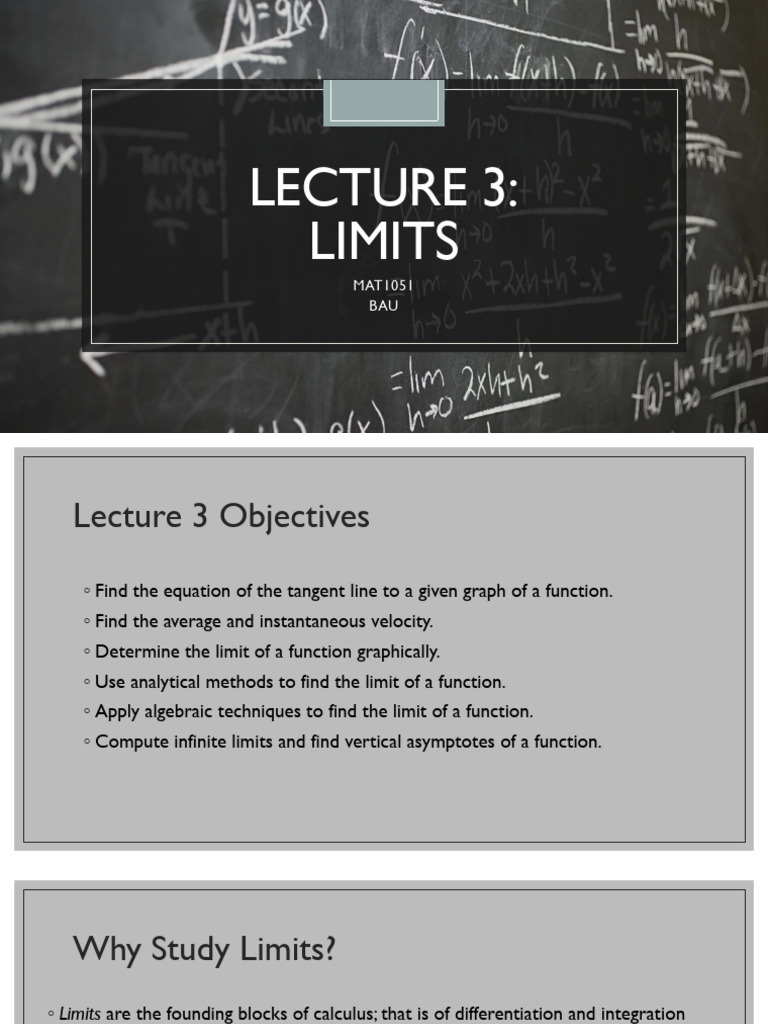 MAT1051_Lecture3 | PDF | Tangent | Limit (Mathematics)