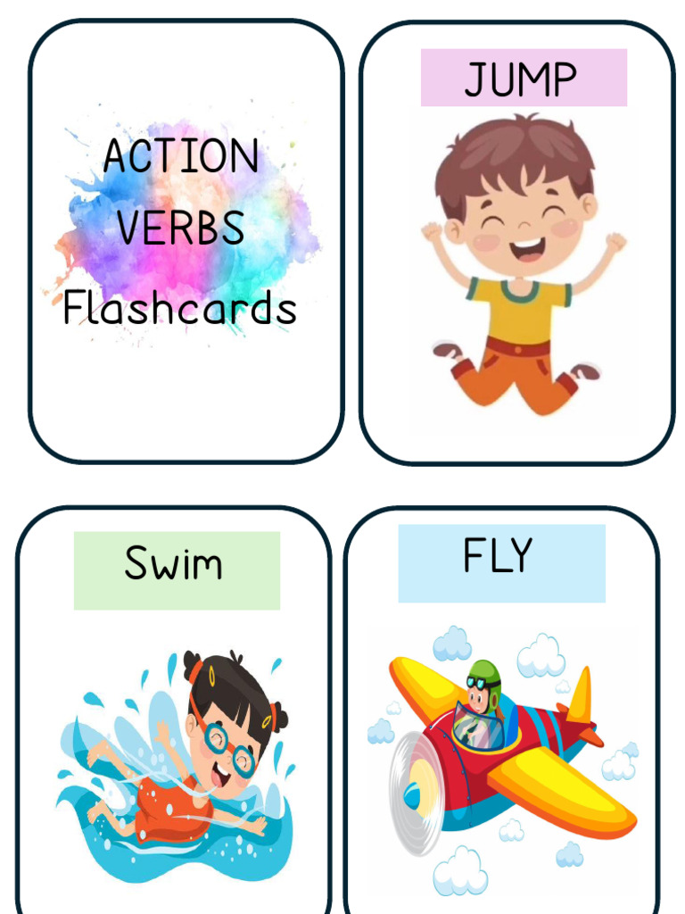 Action Verbs Flashcards PDF | PDF