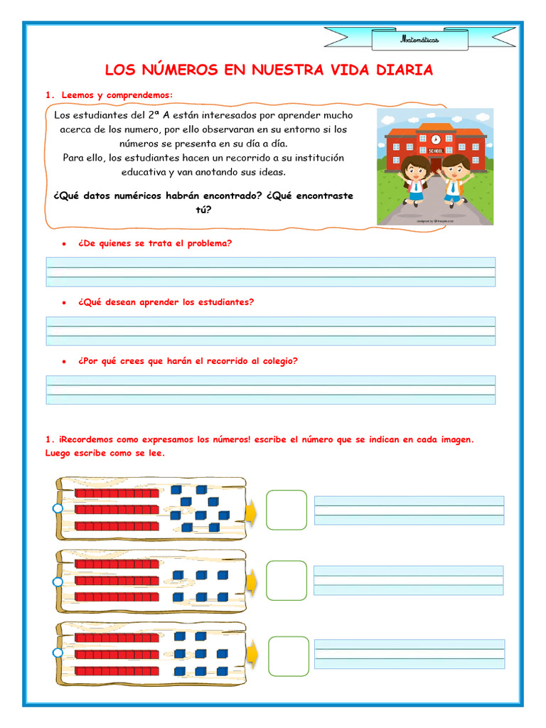 2º E1 S3 Ficha D2 Mat Los Numeros en Nuestra Vida | PDF