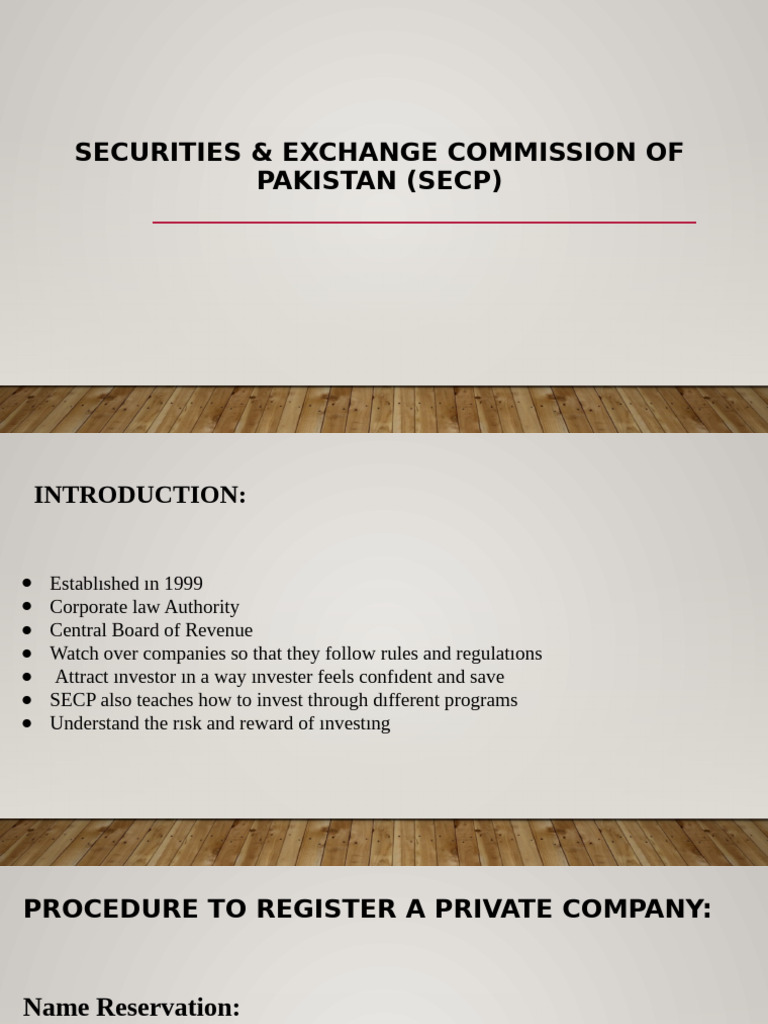 Securities & Exchange Commission of Pakistan (SECP) | PDF | Identity ...