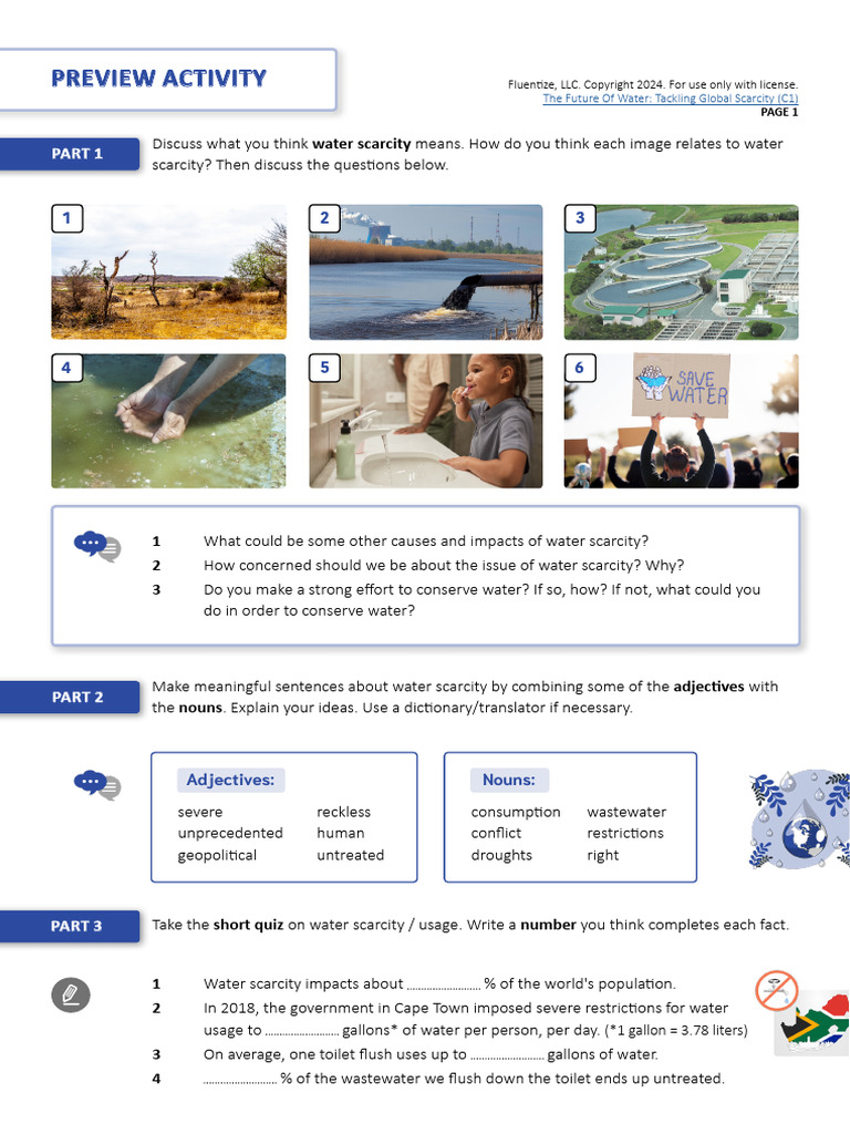 Thefutureofwatertacklingglobalscarcity Lessonplan | PDF | Climate ...
