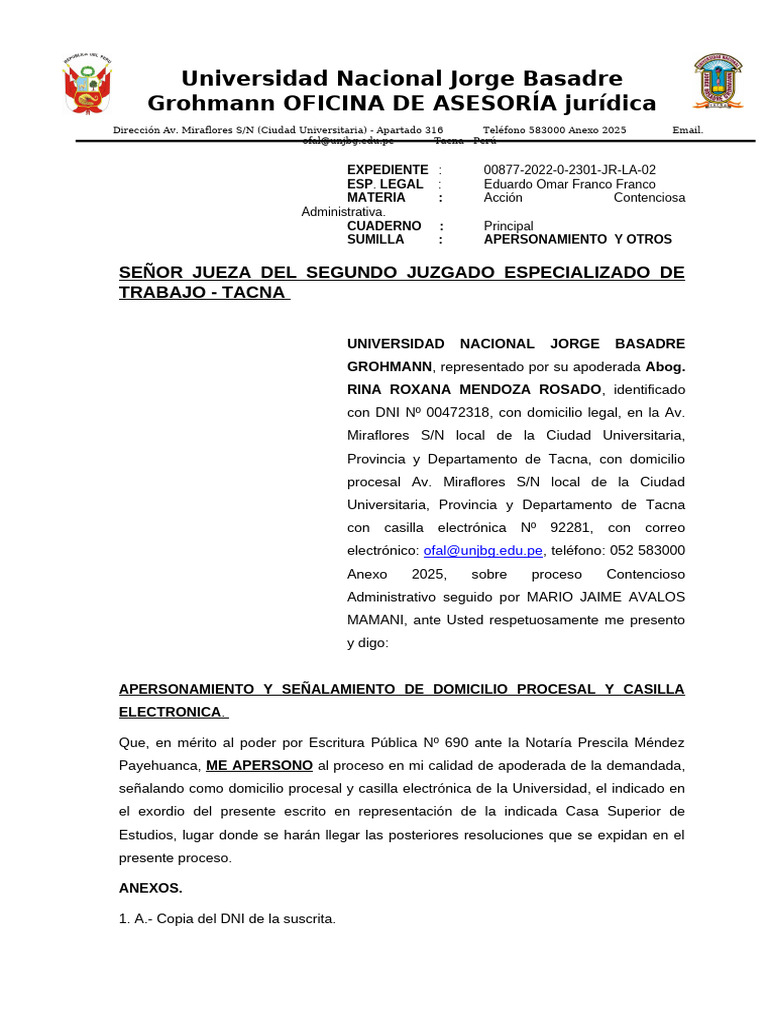 Apelacion Exp 00877-2022 Bonesp - Mario Jaime Avalos Mamani | PDF ...