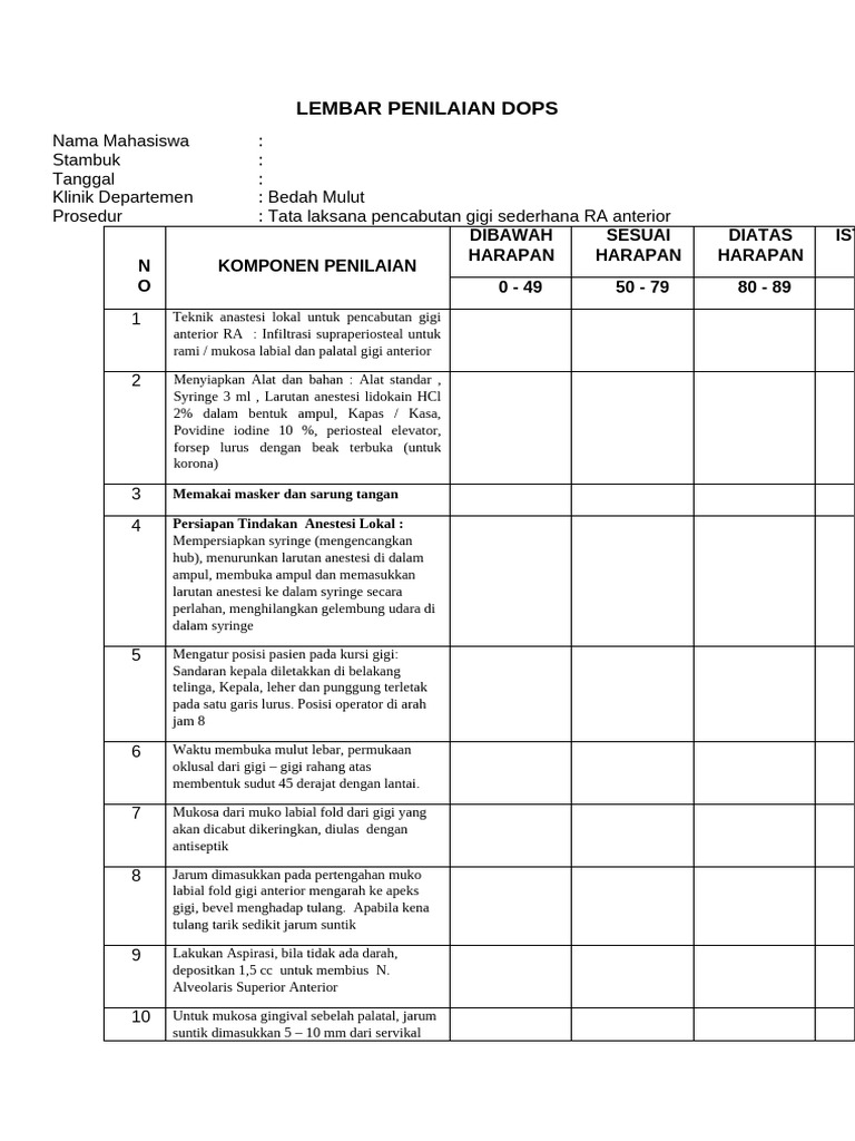 Tata Laksana Pencabutan Gigi Sederhana RA Anterior | PDF