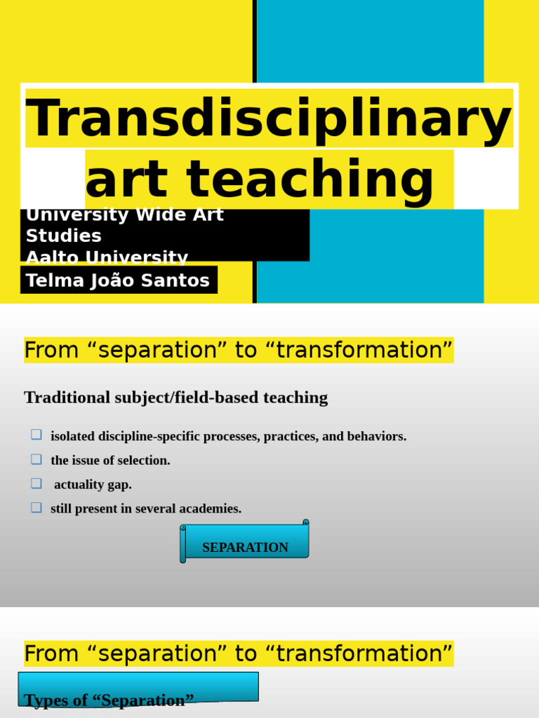 Transdisciplinary Art Teaching | PDF | Interdisciplinarity | Cognition