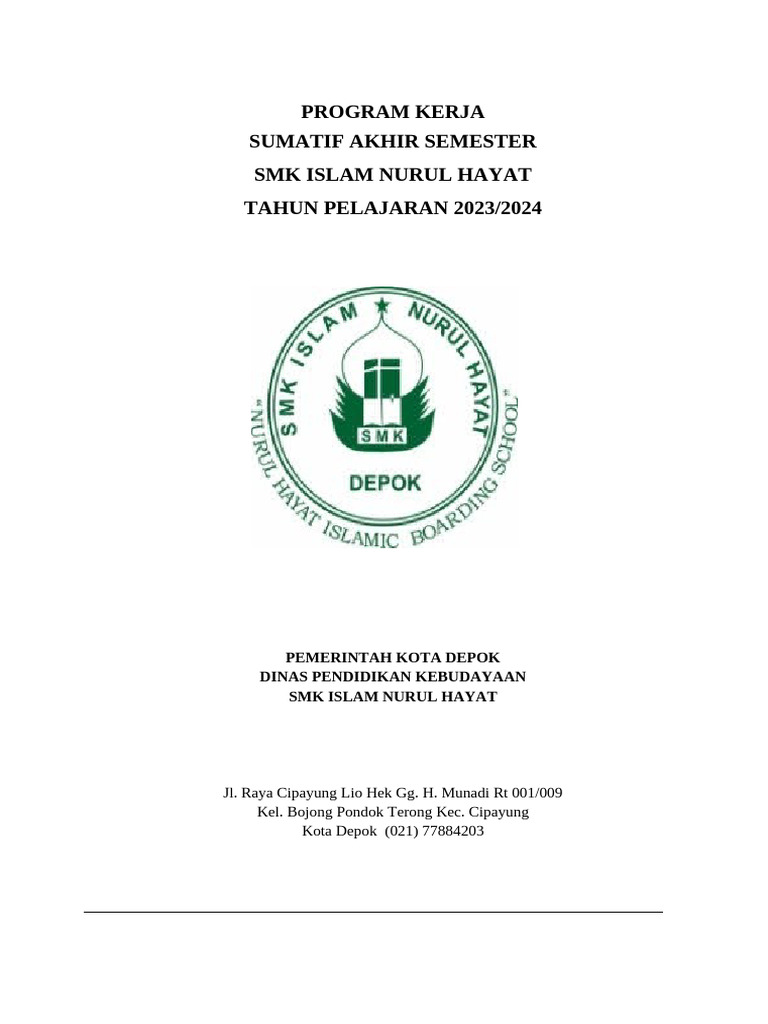 Program Kerja SAS Ganjil 2023-2024 | PDF