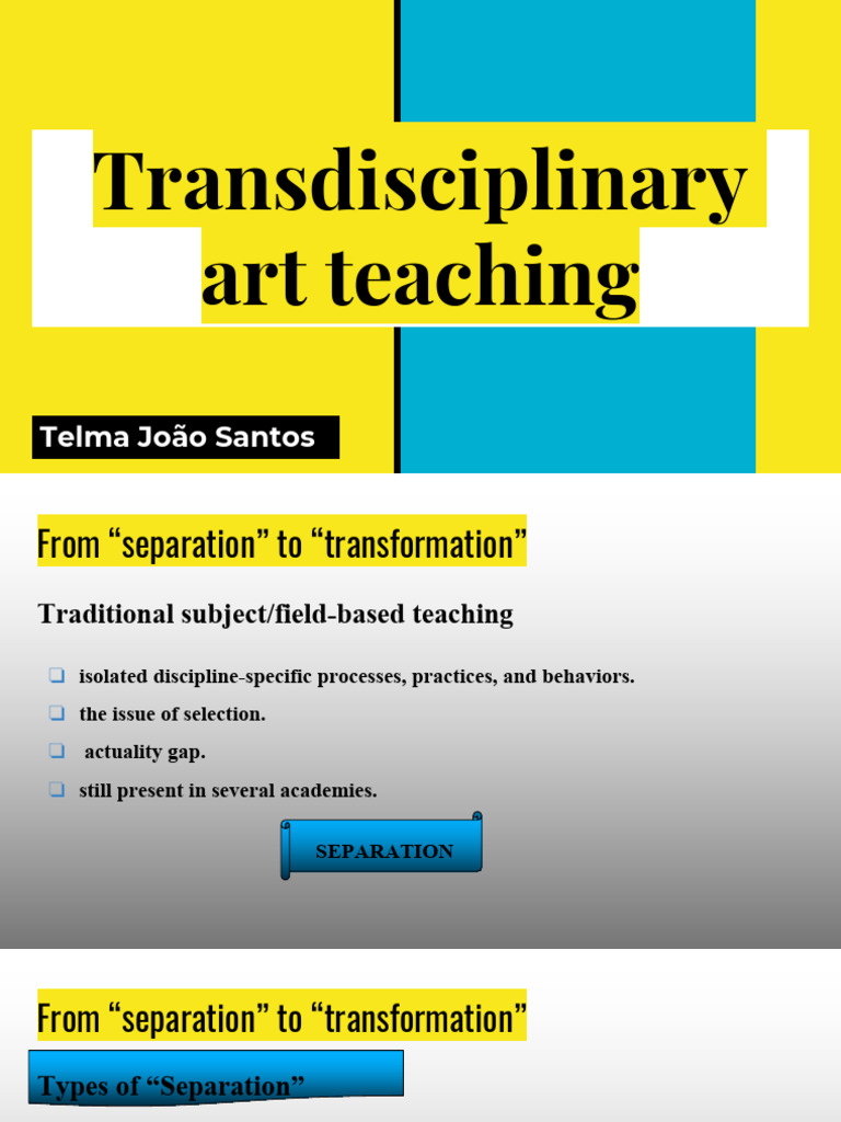 Transdisciplinary art teaching, by Telma João Santos | PDF ...
