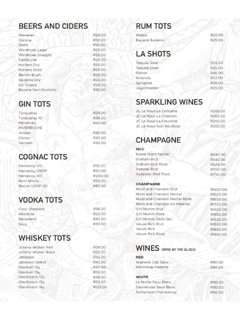 Lyve Café Drinks Menu | PDF
