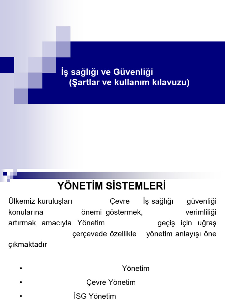 03 - TSE ISO 45001 İSG Yönetim Sistemleri | PDF