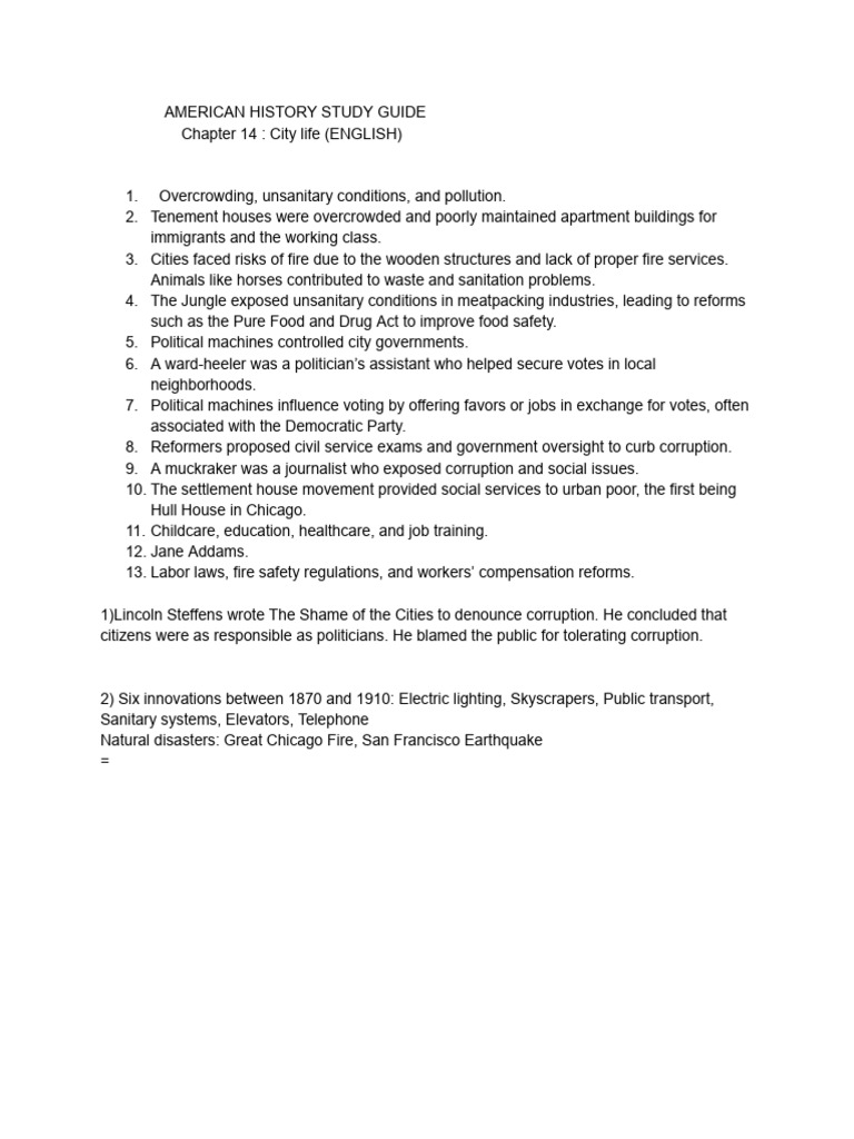 American History Study Guide English | PDF | Politics | Travel