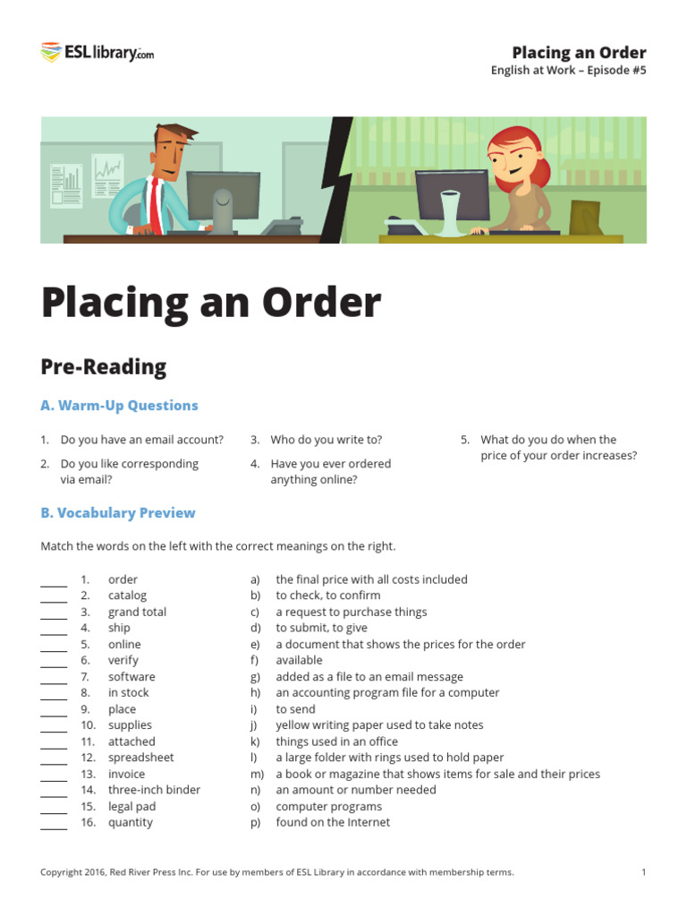 85 05 Placing-An-Order US | PDF | Computing