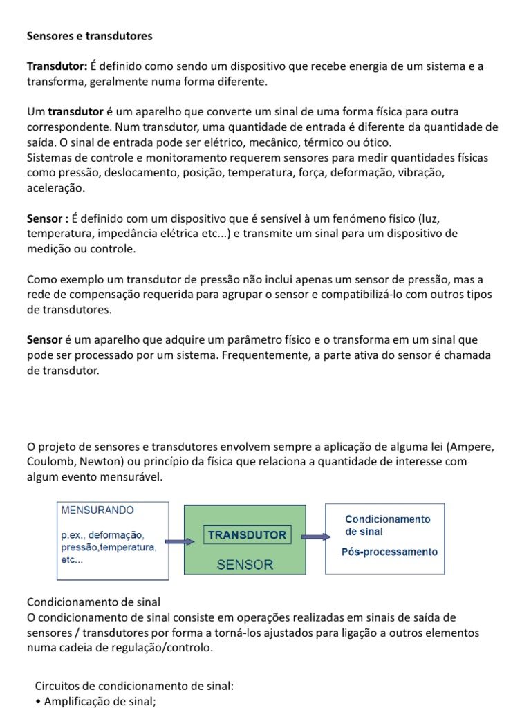 Tipos e Funções de Transdutores | PDF