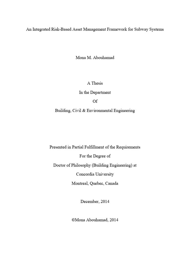 Risk-Based Asset Management for Subways | PDF | Fuzzy Logic | Risk