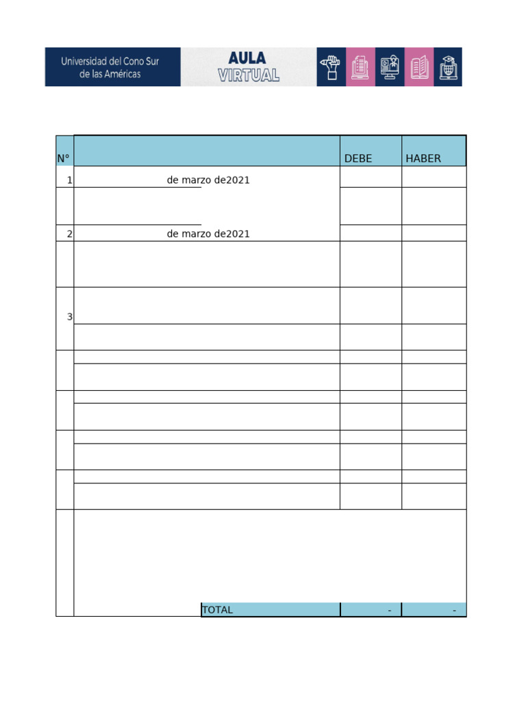 Asientos Contables De Marzo 2021 Pdf