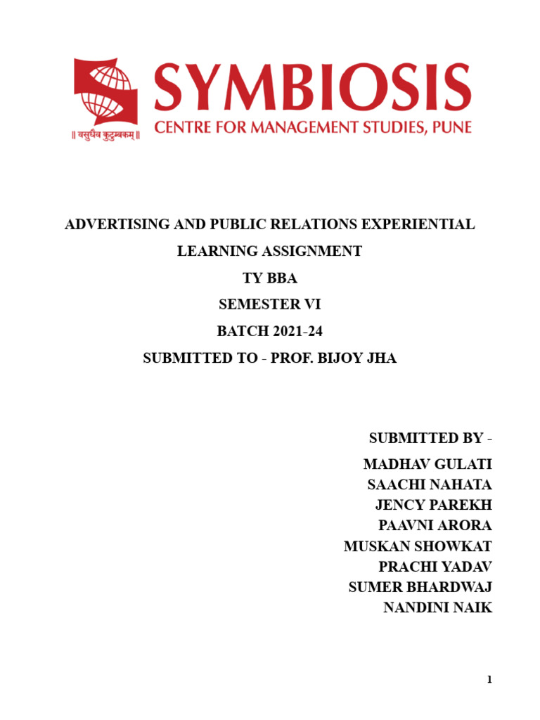 Advt and PR Assignment-3 | PDF | Brand | Target Audience