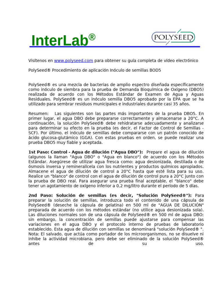 POLYSEED-Application-Procedure-2023 Es | PDF | Agua | Química