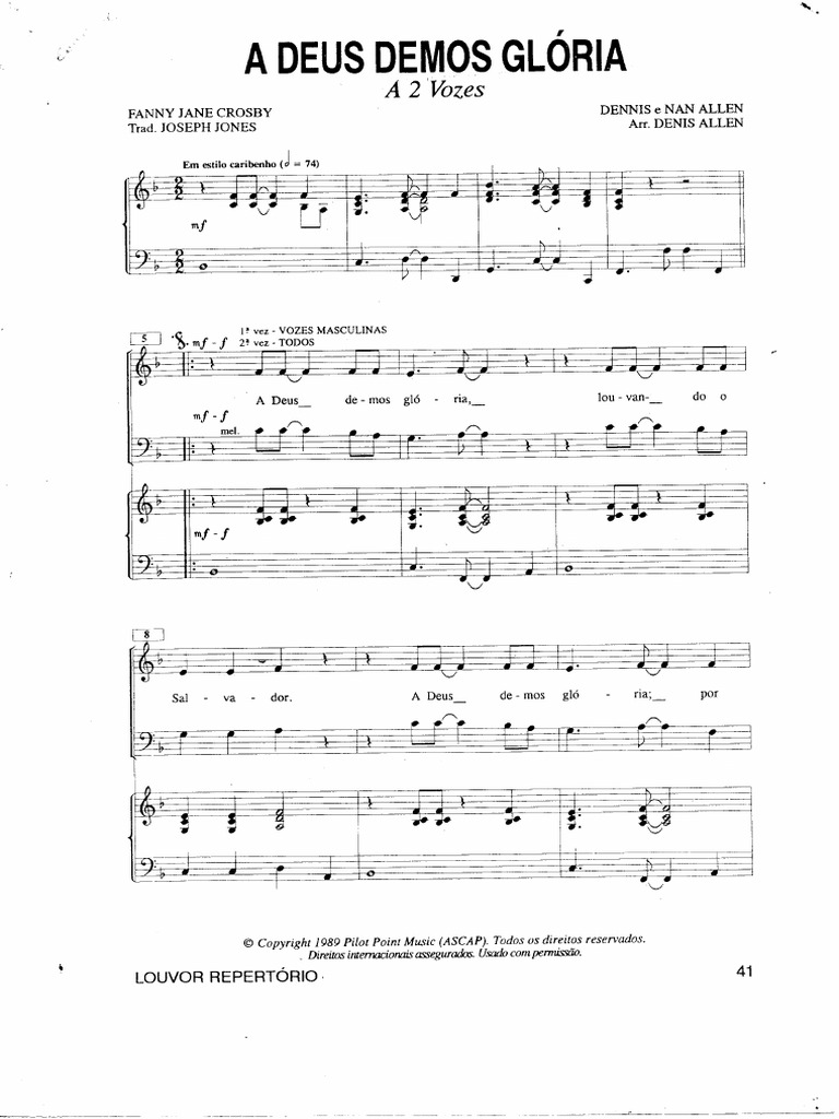 A Deus Demos Glória - 2 Vozes | PDF