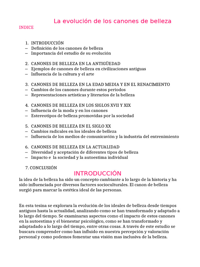 Proyecto Canones de Belleza | PDF | Belleza | Moda