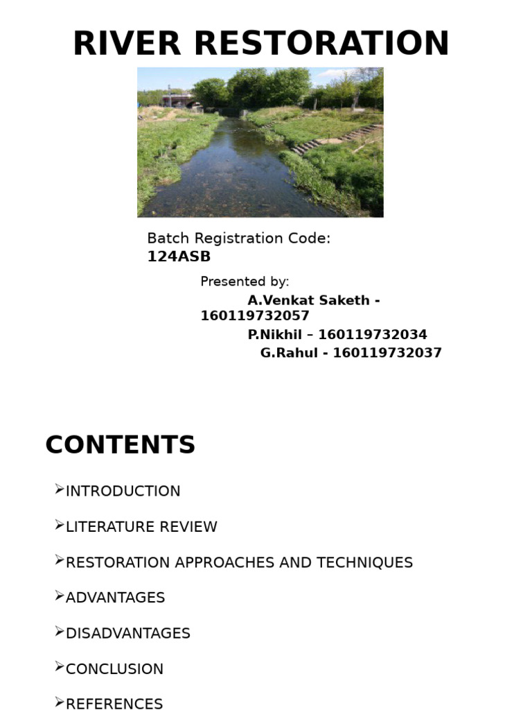River Restoration Techniques and Benefits | PDF | Bodies Of Water ...