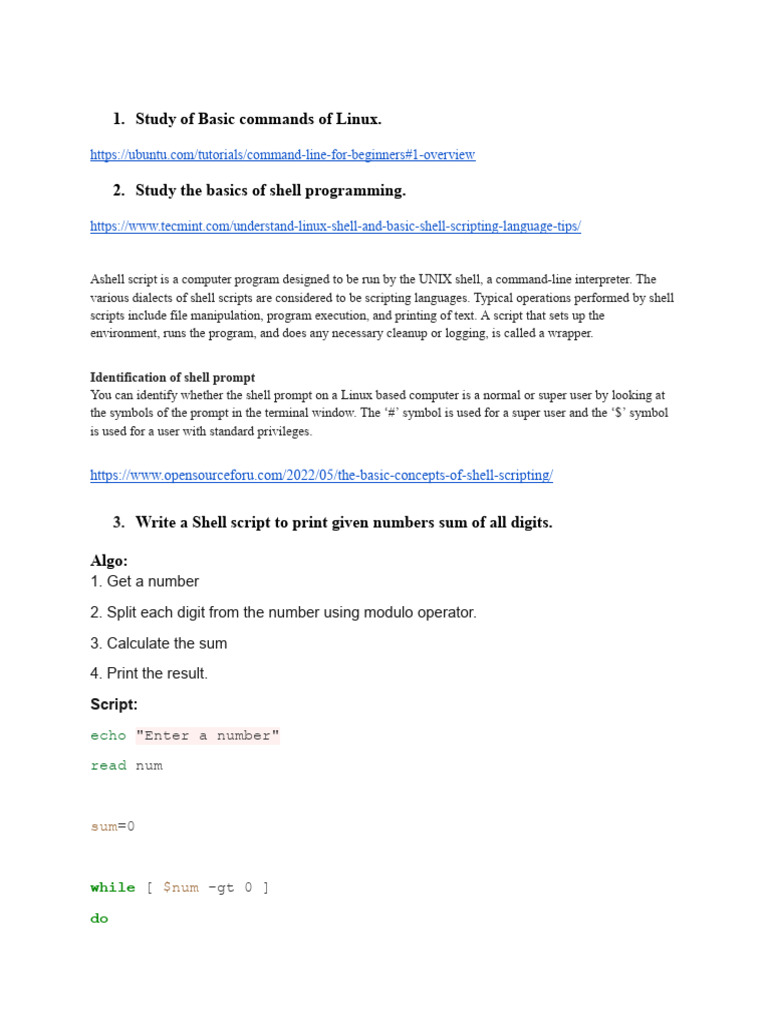 OS Practical | PDF | Shell (Computing) | Command Line Interface