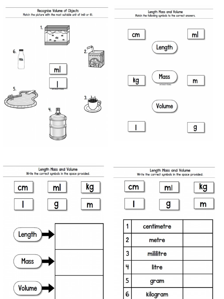 Length, Mass, Volume of Liquid | PDF