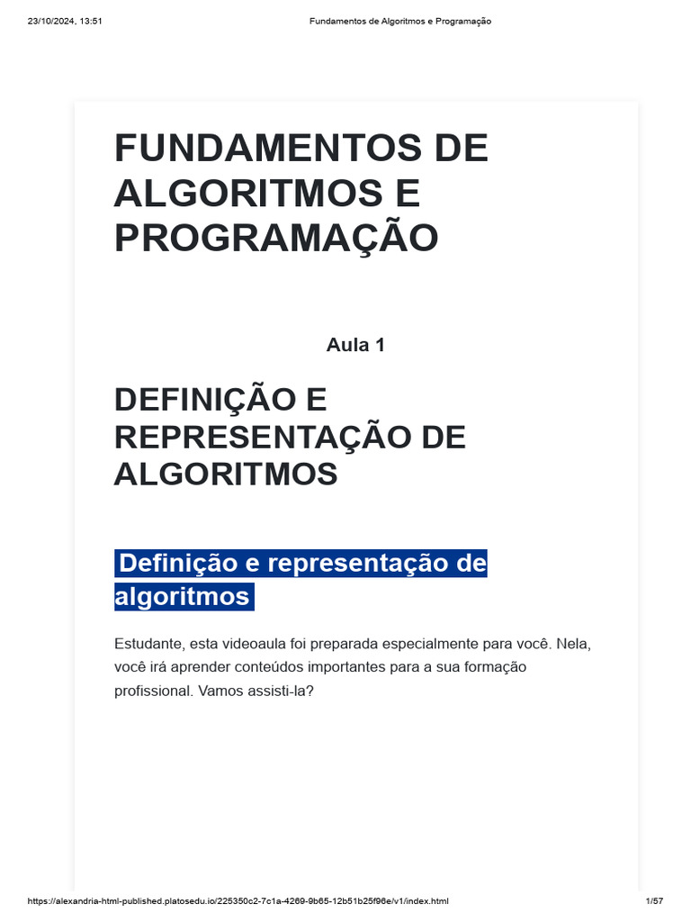 Fundamentos de Algoritmos e Programação | PDF | Algoritmos | Linguagem ...
