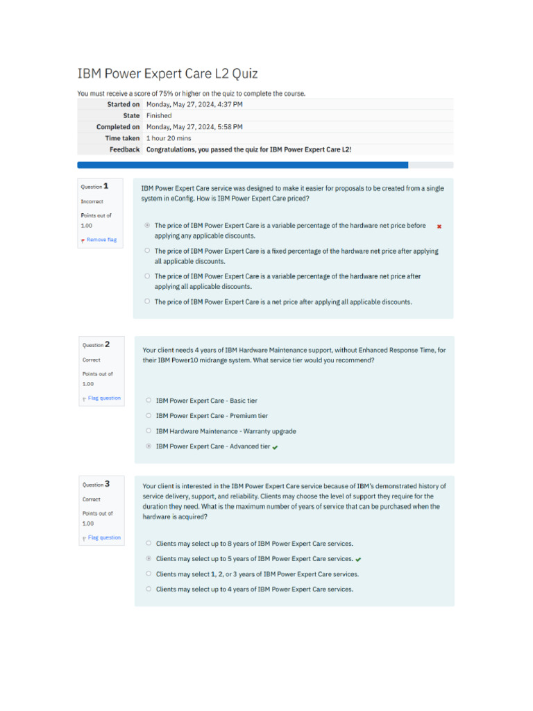 IBM Power Expert Care L2 Quiz | PDF