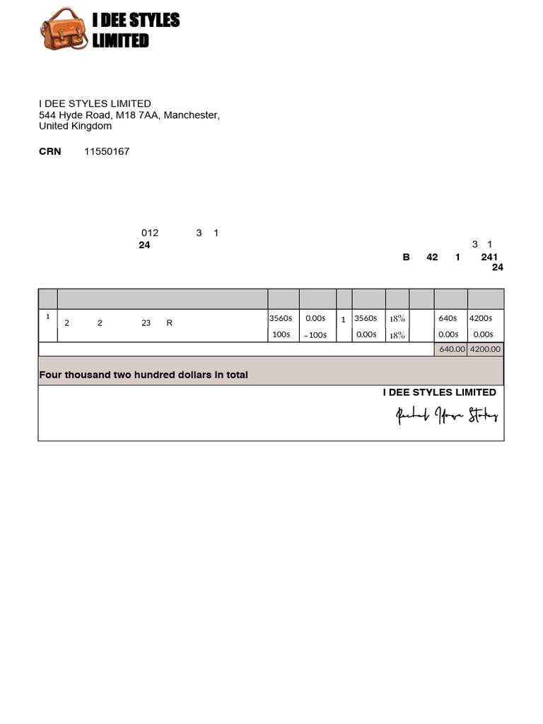Invoice Leather | PDF | Invoice | Taxes